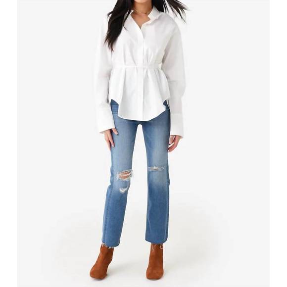 Frame Denim | Tops | New Frame Womens Slit Back Waist Tie Shirt In ...